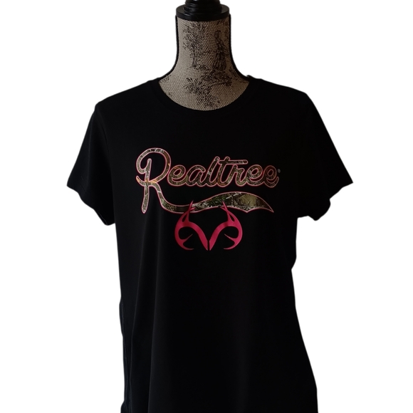 Realtree | Tops | Realtree Black Tshirt With Pink Logo | Poshmark